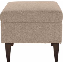 Hocker Inosign, B:48cm H:40cm T:48cm, beige, Struktur (100% Polyester);Struktur/Blume (100% Polyester), Wohnzimmer, Hocker, "Asino"
