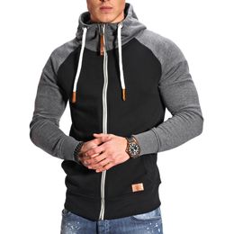 behype Herren Sweatjacke "RAGLAN", schwarz, Gr. M, unifarben, 70% Baumwolle, 30% Polyester, Sweatjacken, mit Raglan-Ärmeln