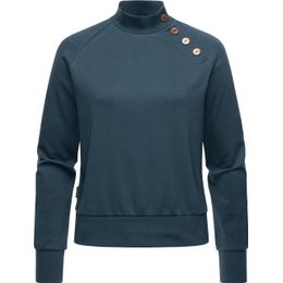 Ragwear Damen Sweatshirt "Majjorka Solid", blau, Gr. 4XL, Sweatware, Material: 70% Baumwolle, 30% Polyester, Sweatshirts, Damen Langarmshirt mit