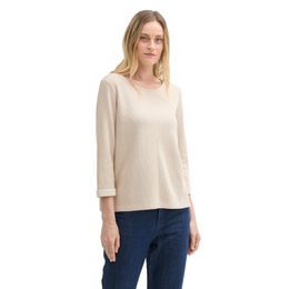 Tom Tailor Damen Sweatshirt, beige, Gr. M, meliert, Sweatware, Obermaterial: 59% Viskose, 41% Polyester, Sweatshirts, in Melange Optik