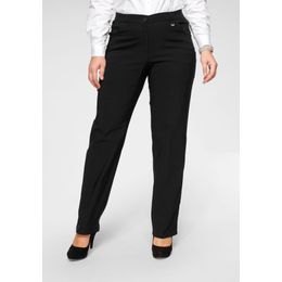 KjBRAND Damen Stretch-Hose "Babsie Bengaline: Bequemer Oberschenkel", schwarz, Basic, Gr. 42, leicht glänzend, unifarben, Web, Obermaterial: 80%