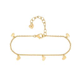 CAI CA&Iuml; Damen Armband "925 Silber vergoldet Anh&auml;nger Herzen", 15+4cm, Silber 925 (Sterlingsilber), gelb, Silber 925 (Sterlingsilber), Armb&auml;nder