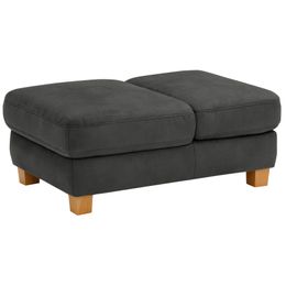 Polsterhocker Home Affaire "Dundee", grau (anthrazit), B:75cm H:46cm T:109cm, Luxus-Microfaser Florence (100% Polyester), Hocker, Polsterhocker, mit Klappfunktion - wie ein Sessel nutzbar