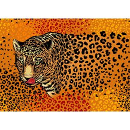 papermoon Fototapete "ABSTRAKT DESIGN- LEOPARD", B/L: 2,5mm x 1,86mm, Bahnen: 5 Stk. St., bunt, Schlafzimmer, Tapeten