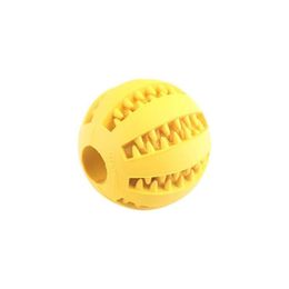 Interaktiver Hund Katzenspielzeug Ball für die Zahnreinigung, Gummikauball Trainingsball iq Puzzle Spielzeug für Hundekatze (5cm, Gelb)