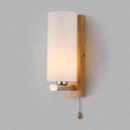 LONGZIMING - Solide japanische Holzscheite LED-Nachttischlampe Schlafzimmer Nordic Wohnzimmer Korridor Korridor Balkon Wandlampe Kreative