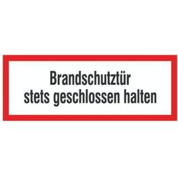 format Brandschutzschild Folie B297xH105 mm, Brandschutztür stets geschlossen halten, nicht nachleuchtend