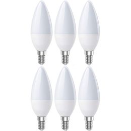 E14 LED-Leuchtmittel, E14 LED-Kerzenlampe, Kaltweiß 6500 k, 5 w, 600 Lumen, entspricht 60 w Halogenlampen, 200° Abstrahlwinkel, nicht dimmbar,