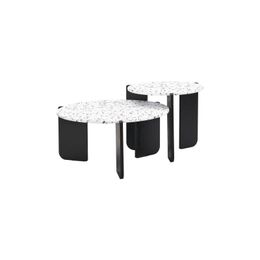 Minkurow - Moderner zusammensetzbarer Couchtisch, Beistelltisch, Couchtisch-Set für Wohnzimmer, Sofa-Beistelltisch und Balkon, 2er-Set