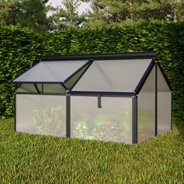 Frühbeet 'Gaia Jumbo' schwarz 119 x 83 x 72 cm (ohne Unterbau) 4 mm hkp - Vitavia