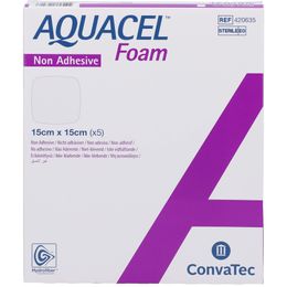 ACA Müller Aquacel Foam Nicht Adhäsiv 15x15 cm Verband 5 ST