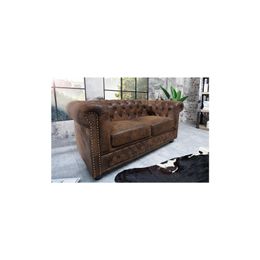 Riess Ambiente riess-ambiente 2er Sofa CHESTERFIELD - 150cm antik braun mit Knopfheftung und Federkern