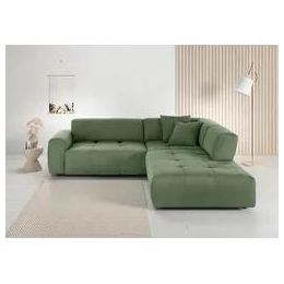 Ecksofa 3C Candy "Yoshy Komfortsofa, bequem und modern, hochwertige Verarbeitungsdetails", grün (oliv), B:285cm H:74cm T:268cm, 85% Polyester, 15% Nylon, Sofas, Zwei verschiedene Sitztiefen durch verstellbare Rückenlehne, L-Form