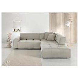 Ecksofa 3C Candy "Yoshy Komfortsofa, bequem und modern, hochwertige Verarbeitungsdetails", grau (hellgrau), B:285cm H:74cm T:268cm, 100% Polyester, Sofas, Zwei verschiedene Sitztiefen durch verstellbare Rückenlehne, L-Form