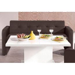 Hockerbank exxpo - SOFA FASHION "Barista Küchensofa, kompakte Stellmaße, Sitzhöhe 49cm", braun, B:182cm H:82cm T:68cm, Carabu (50%Polyester, 35%Polyacryl, 15%Polyamid), Hocker, Essbank Polsterbank, mit Rückenlehne