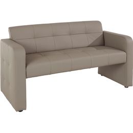 Polsterbank exxpo - SOFA FASHION "Barista Küchensofa, Sitzhöhe 49cm, kompakte Stellmaße", grau (argent), B:162cm H:82cm T:68cm, Microfaser (Zusammensetzung: 100% Polyester), Lederfaserstoff (Grundgewebe 41% Lederfaser, 39% Polyester, 20% Baumwolle), Sitzbänke, Frei im Raum stellbar