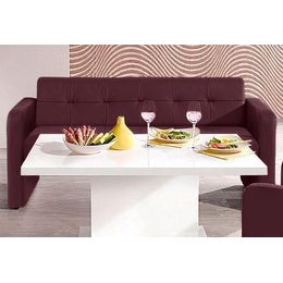 Hockerbank exxpo - SOFA FASHION "Barista Küchensofa, kompakte Stellmaße, Sitzhöhe 49cm", rot (burgundy), B:182cm H:82cm T:68cm, Carabu (50%Polyester, 35%Polyacryl, 15%Polyamid), Hocker, Essbank Polsterbank, mit Rückenlehne