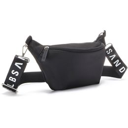 Bauchtasche ELBSAND Gr. B/H/T: 26cm x 12cm x 7cm, schwarz, Damen, Polyester, unifarben, clean, Taschen, CrossBody, Gürteltasche, Brusttasche, Hüfttasche VEGAN