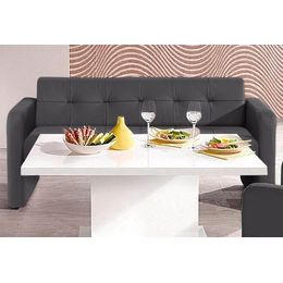 Hockerbank exxpo - SOFA FASHION "Barista Küchensofa, kompakte Stellmaße, Sitzhöhe 49cm", grau (anthrazit), B:182cm H:82cm T:68cm, Carabu (50%Polyester, 35%Polyacryl, 15%Polyamid), Hocker, Essbank Polsterbank, mit Rückenlehne