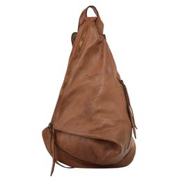 Cityrucksack Samantha Look Gr. B/H/T: 30cm x 25cm x 10cm, braun (cognac), Rindsleder, Leder, unifarben, Rucksäcke, echt Leder, Made in Italy