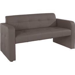 Polsterbank exxpo - SOFA FASHION "Barista Küchensofa, Sitzhöhe 49cm, kompakte Stellmaße", grau (elephant), B:162cm H:82cm T:68cm, Microfaser (Zusammensetzung: 100% Polyester), Lederfaserstoff (Grundgewebe 41% Lederfaser, 39% Polyester, 20% Baumwolle), Sitzbänke, Frei im Raum stellbar