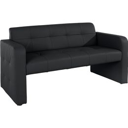 Polsterbank exxpo - SOFA FASHION "Barista Küchensofa, Sitzhöhe 49cm, kompakte Stellmaße", schwarz, B:162cm H:82cm T:68cm, Microfaser (Zusammensetzung: 100% Polyester), Lederfaserstoff (Grundgewebe 41% Lederfaser, 39% Polyester, 20% Baumwolle), Sitzbänke, Frei im Raum stellbar