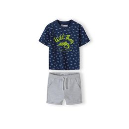 MINOTI Set Jungen Gr&ouml;&szlig;e 98/104 dunkelblau / graumeliert / limette