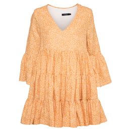 Kan Kleid 'Freesia' Damen Gr&ouml;&szlig;e 34 orange / wei&szlig; Winterkleid