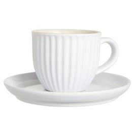 IB Laursen Tasse mit Untertasse Mynte, 7 cm, Ø 14 cm, Pure White