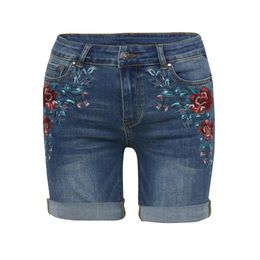 Koroshi Shorts Damen Gr&ouml;&szlig;e 42 kitt / dunkelblau / schilf / rot