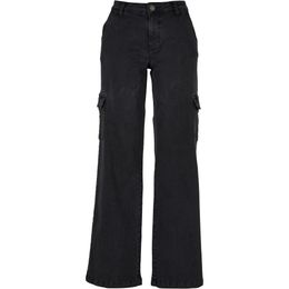 Urban Classics Cargo Jeans female size 34 Black denim