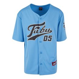 Fubu Hemd 'Varsity' Herren Gr&ouml;&szlig;e L creme / hellblau / rot / schwarz