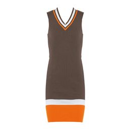 Dandalo Strickkleid Damen Gr&ouml;&szlig;e M khaki / orange / wei&szlig;