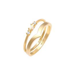 Elli Ring Damen Gr&ouml;&szlig;e 52 gold / transparent