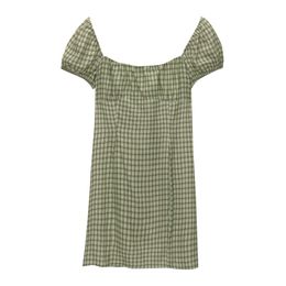 Pull&Bear Pull&bear Kleid Damen Gr&ouml;&szlig;e 34 dunkelbraun / gr&uuml;n / wollwei&szlig; Sommerkleid