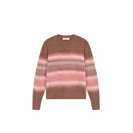 Scalpers Pullover 'Farisle' Damen Gr&ouml;&szlig;e S braun / pink / wei&szlig;