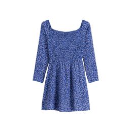 Bershka Kleid Damen Gr&ouml;&szlig;e 40 blau / navy / wei&szlig; Winterkleid