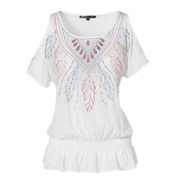 Koroshi Bluse Damen Gr&ouml;&szlig;e S dunkelgr&uuml;n / rot / wei&szlig;