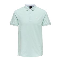 Only & Sons Only & Sons Poloshirt 'ONSFletcher' Herren Gr&ouml;&szlig;e L aqua / wei&szlig;