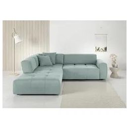 Ecksofa 3C Candy "Yoshy Komfortsofa, bequem und modern, hochwertige Verarbeitungsdetails", grün (sage), B:285cm H:74cm T:268cm, 85% Polyester, 15% Nylon, Sofas, Zwei verschiedene Sitztiefen durch verstellbare Rückenlehne, L-Form