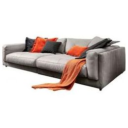 Big-Sofa 3C Candy "Karalis mit extra großer Sitztiefe, elegantes Mega Sofa zum Relaxen", silber, B:294cm H:85cm T:150cm, 100% Leder, Sofas, auch in Cord- oder Leder-Bezug, lose Kissen, loungige Bequemlichkeit