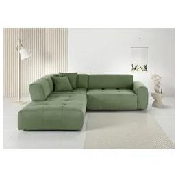 Ecksofa 3C Candy "Yoshy Komfortsofa, bequem und modern, hochwertige Verarbeitungsdetails", grün (oliv), B:285cm H:74cm T:268cm, 85% Polyester, 15% Nylon, Sofas, Zwei verschiedene Sitztiefen durch verstellbare Rückenlehne, L-Form