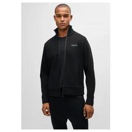 Sweatjacke BOSS Green "Skaz Mirror", Herren, Gr. L, schwarz (schwarz001), Sweatware, Obermaterial: 88% Baumwolle, 12% Polyester, unifarben, casual, regular fit, Langarm Bündchen, Sweatjacken, feuchtigkeitsregulierend