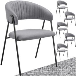TecTake&reg; Armlehnstuhl, Webstoff, gepolstert, schlanke Stahlbeine, 60 x 58 x 85 cm