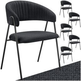 TecTake&reg; Armlehnstuhl, Webstoff, gepolstert, schlanke Stahlbeine, 60 x 58 x 85 cm