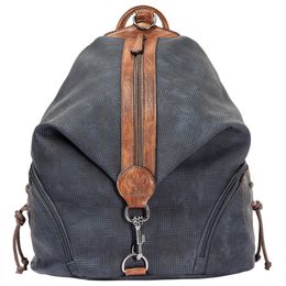 Cityrucksack Rieker "morelia/ kuka" Gr. B/H/T: 28cm x 36,5cm x 16cm, blau (blau, braun), Lederimitat, Rucksäcke, mit praktischem Reißverschluss-Rückfach