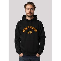 Kapuzenpullover F4NT4STIC "AC/DC Rock Musik Band High Voltage Collegiate" Gr. 4XL, schwarz, Herren, Obermaterial: 85% Baumwolle, 15% Polyester, Pullover, Premium Qualität