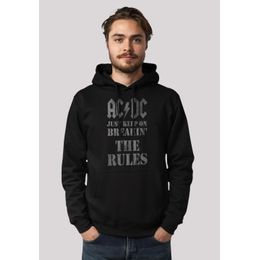 Kapuzenpullover F4NT4STIC "AC/DC Just Keep On Breaking The Rules" Gr. 4XL, schwarz, Herren, Obermaterial: 85% Baumwolle, 15% Polyester, Pullover, Premium Qualität