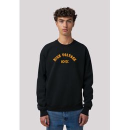 Sweatshirt F4NT4STIC "AC/DC Rock Musik Band High Voltage Collegiate" Gr. L, schwarz, Herren, Obermaterial: 85% Baumwolle, 15% Polyester, Sweatshirts, Premium Qualität