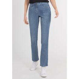 5-Pocket-Jeans Recover Pants "JIL", Damen, Gr. 46, Normalgrößen, blau (light denim blau), 89% Baumwolle;8% Polyester;3% Elasthan, unifarben, casual, regular fit lang, Jeans, aus formstabilem Denim